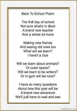 Welcome Back To School Poems | Back To School Poetry