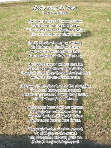 God Is In Control Poems